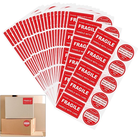 Office | New 10 Pcs Handle With Care Fragile Circle Rectangle Packing ...